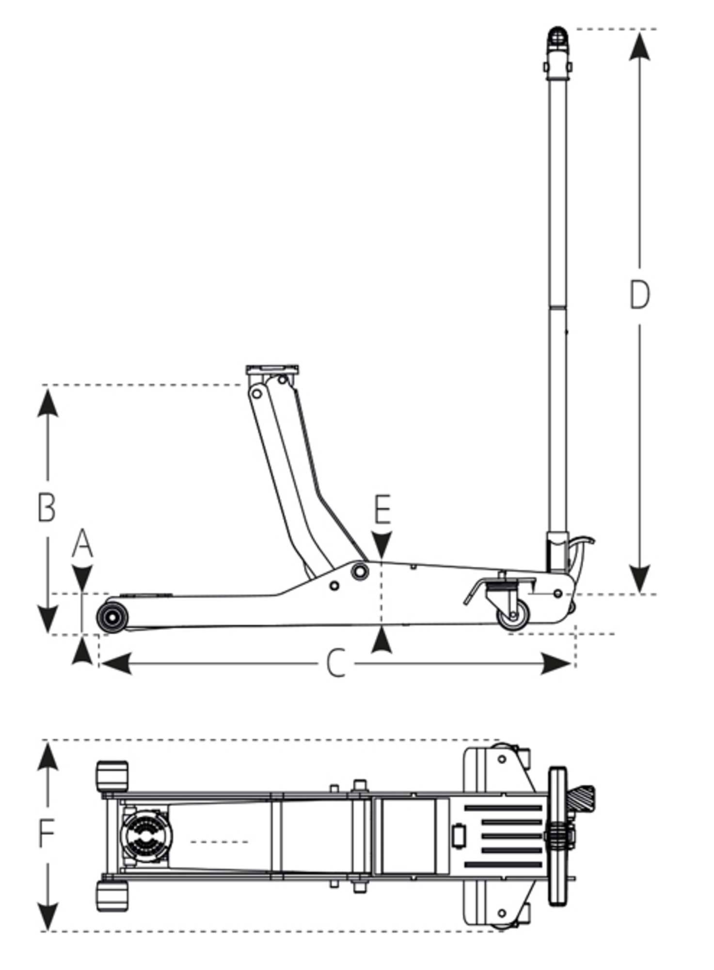CRIC ROULEUR HYDRAULIQUE 2 T. - Equipement garage Auto - Machine à pneu ...